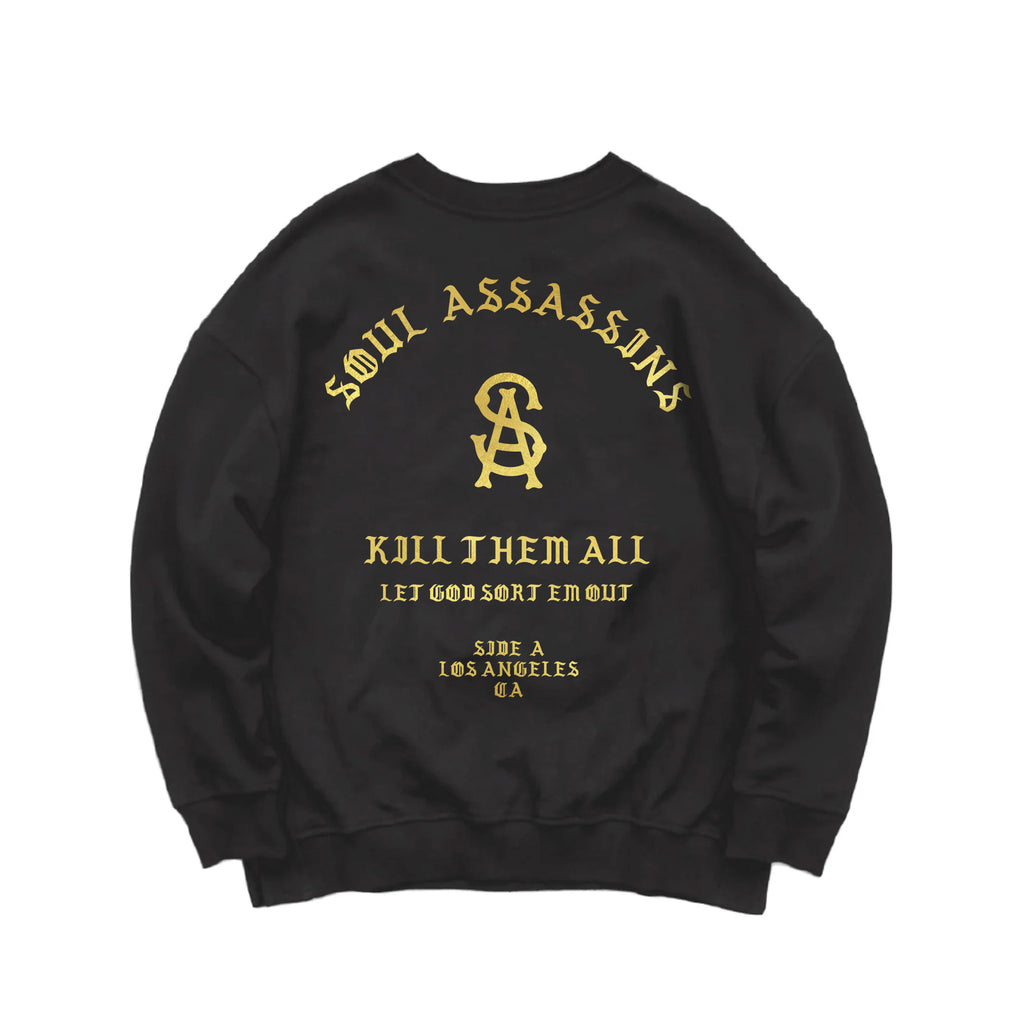 SOUL ASSASSINS - GOLD 45 - CREWNECK (BLACK) – Soul Assassins